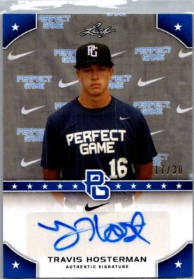 2015 Leaf Perfect Game National #PG-TH1 Travis Hosterman Base AutO Blue ...