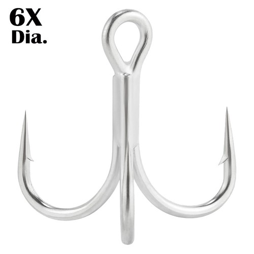 Triple Fishing Hooks 6X Strong Large Format Fishing Hooks Classic ...