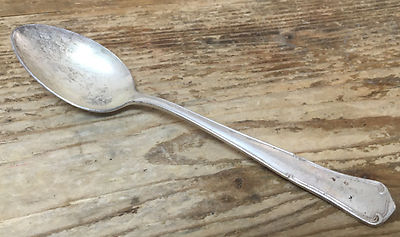 1 Oval Soup Place Spoon Alpaca Plateada 50 Spain Silverplate Scroll ...