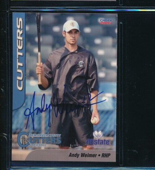 2007 Choice #19 Andy Weimer New Haven County Cutters Signed Autograph ...