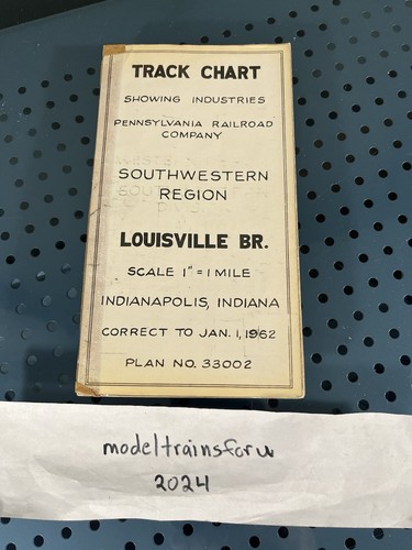 PRR Pennsylvania Railroad Southwestern Region Louisville Branch Track ...