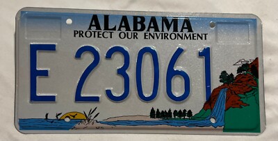 LICENSE PLATE S ALABAMA WATERFALL E-23061 | eBay