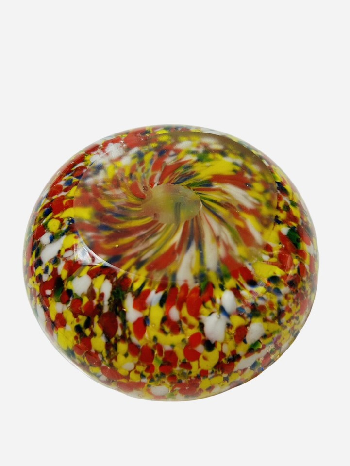 Vintage Art Glass Paperweight Handblown Multicolor Orb | eBay