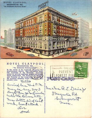 Hotel Claypool Indianapolis Indiana IN Postcard | eBay