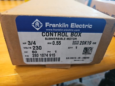 FRANKLIN Control Box, 3/4HP, 230V, 1Phase | eBay