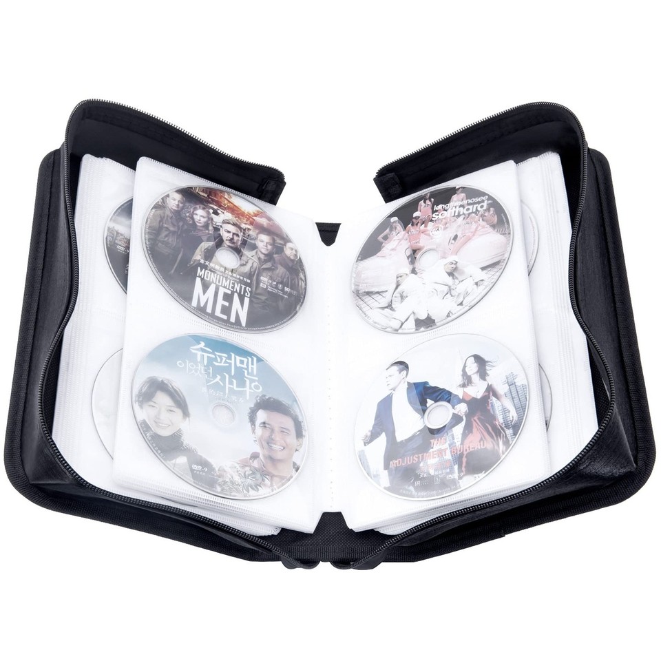 CD/DVD Case Holder, 128 Capacity CD VCD Media Wallet, Storage, Holder ...