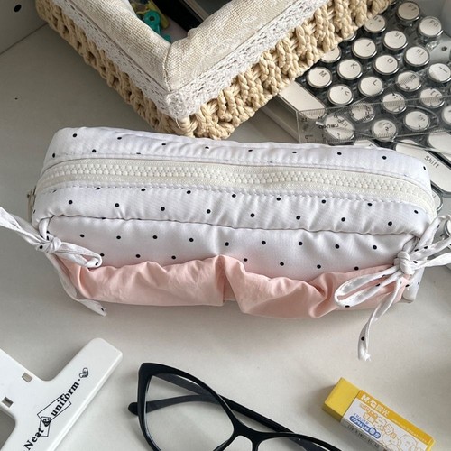 Polka Dot Pattern Pencil Case Large Capacity Stationery Bag School ...