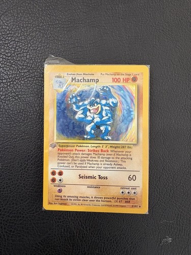 Pokemon Card - SEALED 1st Edition Machamp Base Set Holo Rare 8/102 | eBay