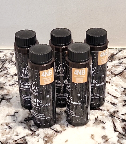 LOT OF 5 - JKS Liquid HD Demi Permanent Hair Color 4NB - Dark Golden ...