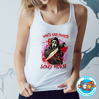 LADIES SCREAM - SCARY MOVIE INSPIRED TANK TOP - NEW HORROR THEME | eBay