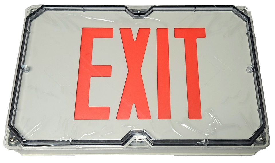 HUBBELL SEWLSRW 120 277 VAC RED LED DUAL LITE EXIT SIGN OUTDOOR 3R ...