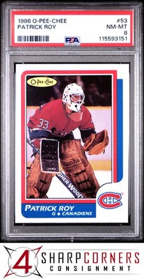 1986 O-PEE-CHEE #53 PATRICK ROY RC CANADIENS HOF PSA 8 | eBay