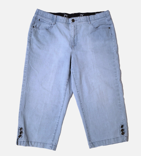 Just My Size JMS Cropped Jeans Plus Size 18W High Rise Comfy Waistband ...