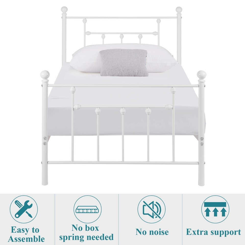 Twin/Full/Queen Size Bed Frame Bedroom Metal Platform With Headboard ...