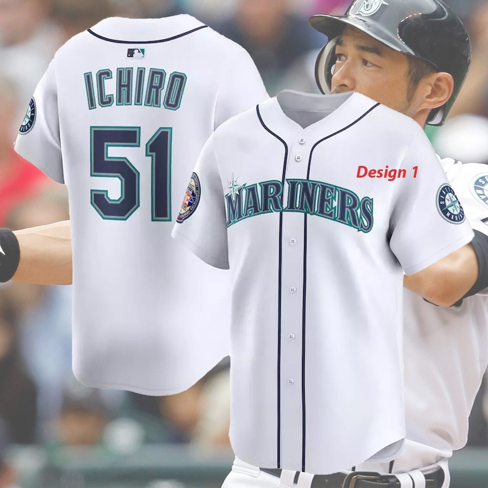 HOT !! SeattleTeam 2025 Ichiro Player Name & Number AOP Jersey All Size | eBay