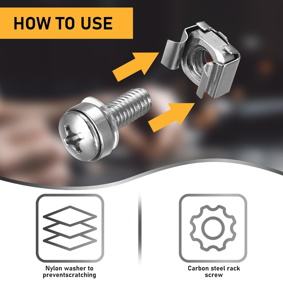 110 Pcs/55 Set Rack Mount Screws and Cage Nuts for Rack Mount Server | eBay