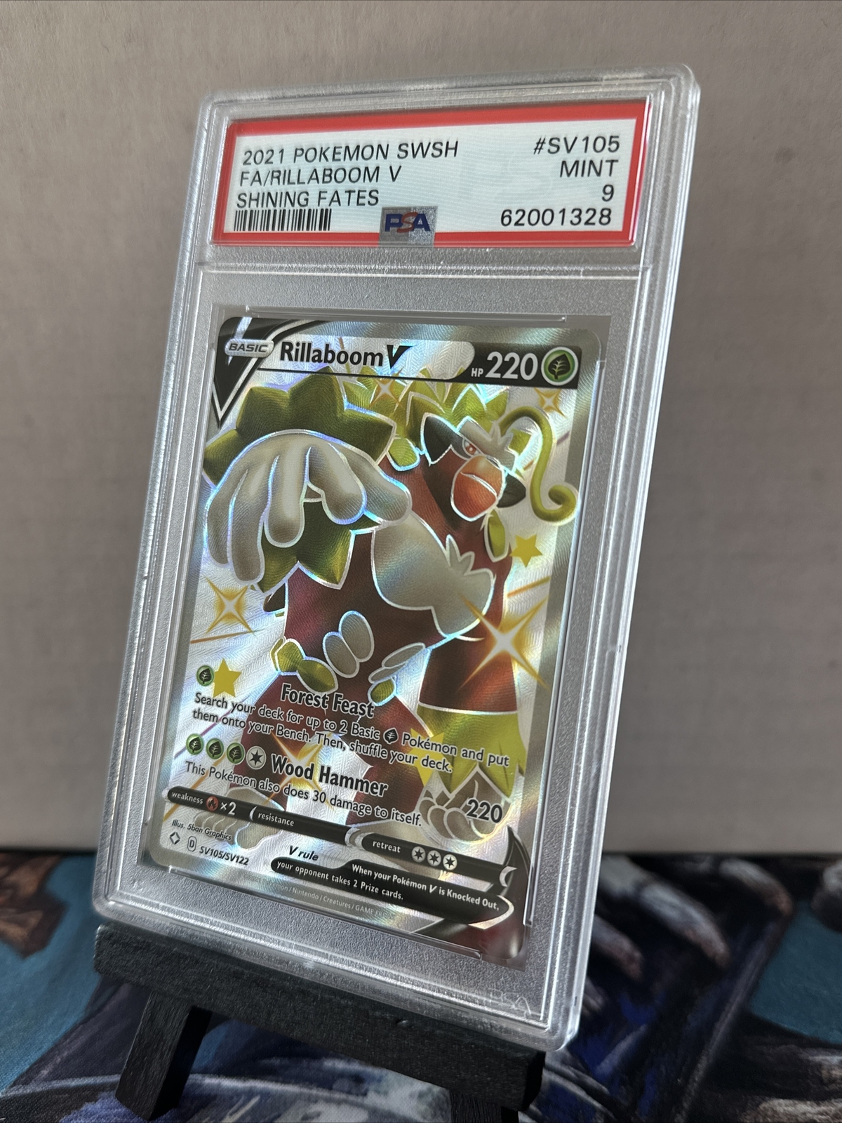 2021 Pokemon Sword & Shield Shining Fates SV105 Full Art Rillaboom V ...