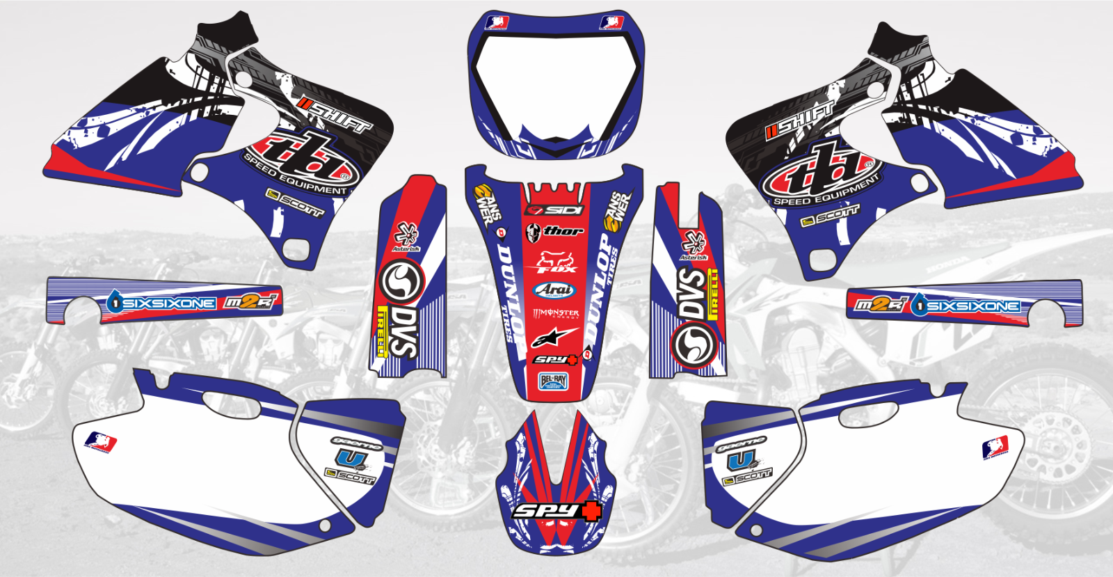 7035 MX GRAPHICS DECALS STICKERS FOR YAMAHA YZ250F YZ400F YZ426F 1998 ...