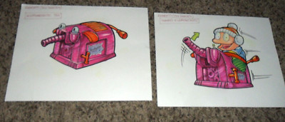 2 Lot 1/1 ORIGINAL ART NICKELODEON RUG RATS TOMMIES ELEPHANT TOY SER ...