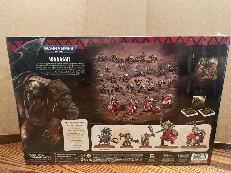 Warhammer 40k Lot Beast Snagga Orks Box Army Set Sealed NIB OOP Games ...