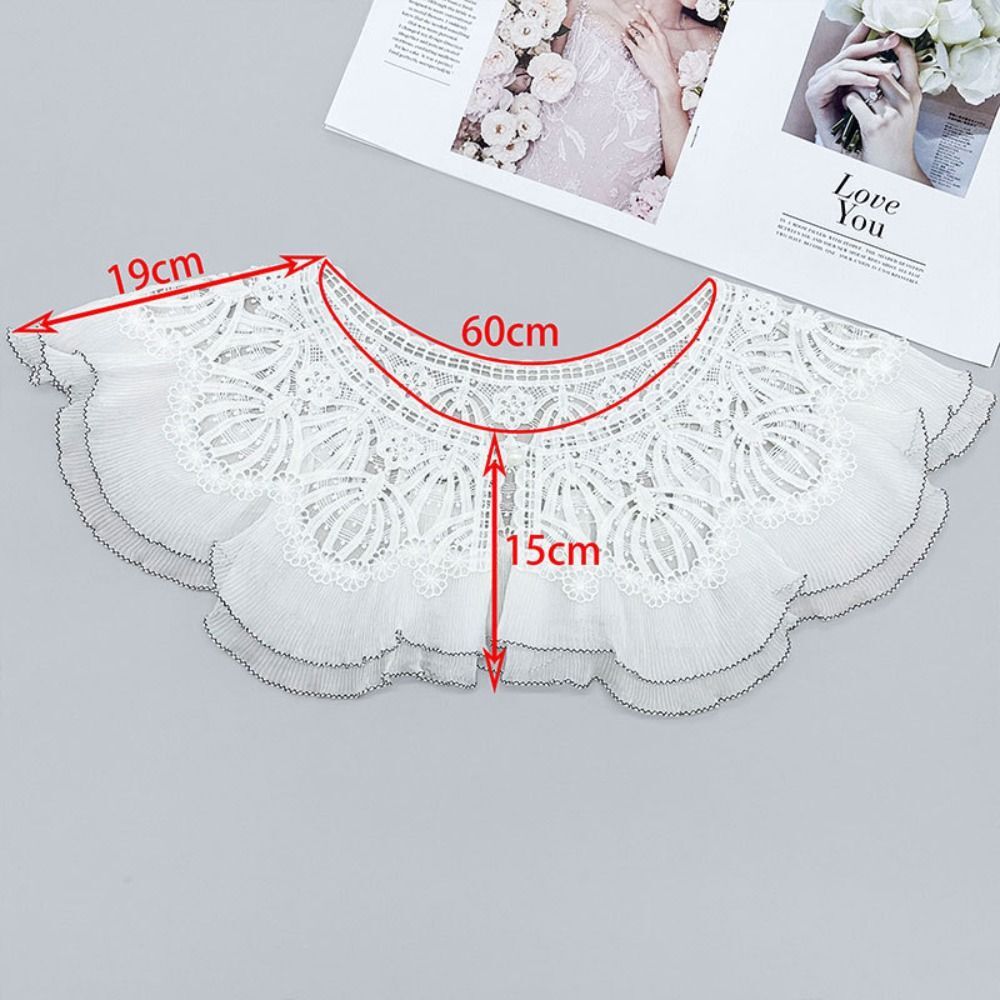 DIY Fake Collar Double Ruffle Embroidered Fake Collar Women Girls | eBay
