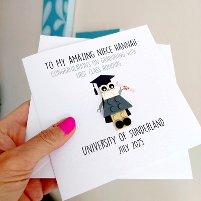 Personalised LEGO person GRADUATION School University Card ...