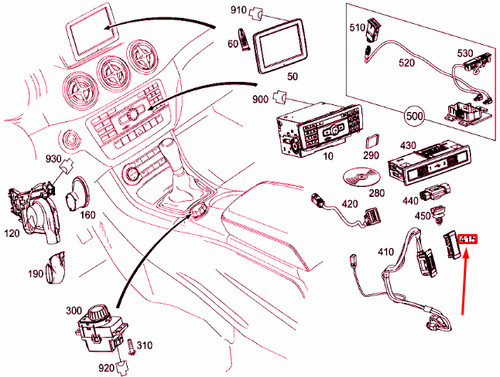 Mercedes-Benz Gla-class X156 AUX Jack Base Plate A2228210711 Genuine ...