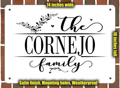 Cornejo Family Decorative Metal Door or Wall Plaque (Style 2) | eBay