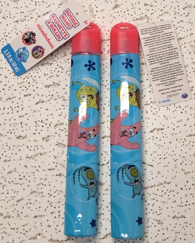 NWT Lot of 2 Nickelodeon SpongeBob SquarePants Bubble Wands 2.3fl oz ...
