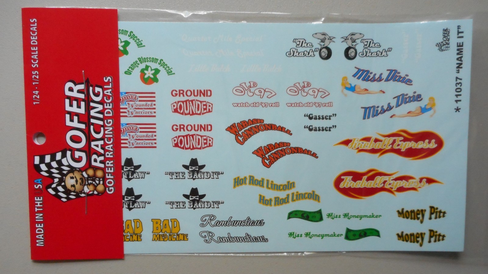 NAME IT 1:24 1:25 GOFER RACING DECALS CAR MODEL ACCESSORY 11037 | eBay