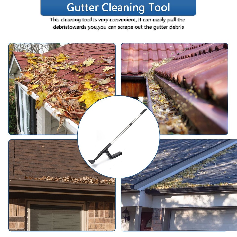 Roof Leaf Cleaner Gutter Tool Cleaning Spoon Scoop Behind Skylights ...