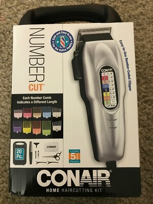 Conair Number Cut hair clippers 20pc Set Home Haircutting kit color ...