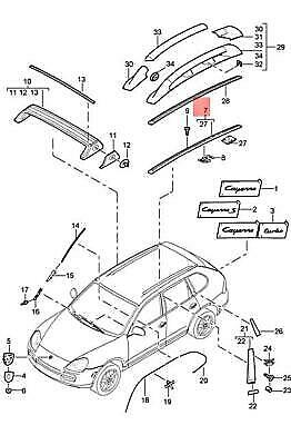 Genuine Porsche 955 957 Cayenne Roof Guide Rail RH 95555915401 NEW | eBay