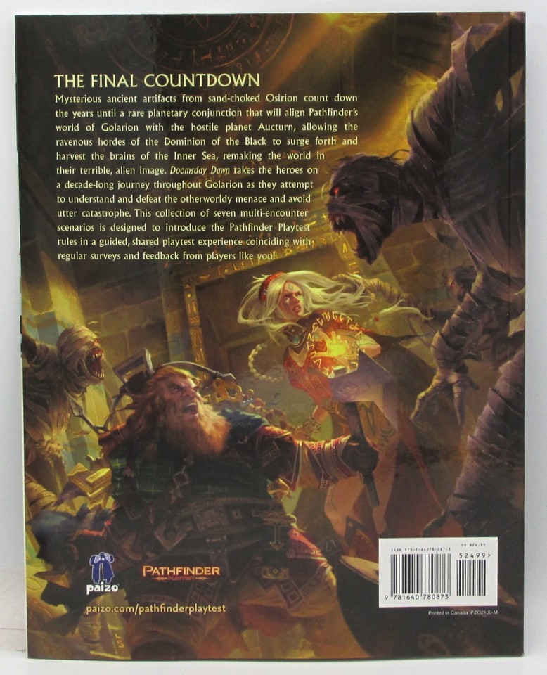 Pathfinder Playtest PZO2100-M Doomsday Dawn (Book) Fantasy RPG ...