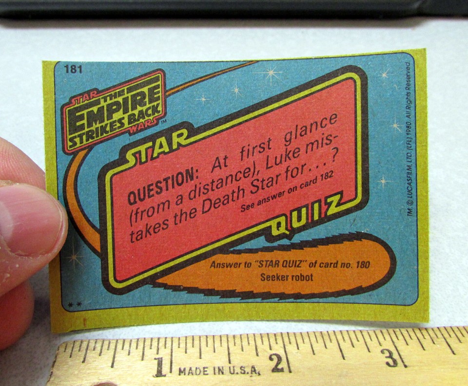 1980 Star Wars Empire Strikes Back card #181 Darth Vader, Vader ...