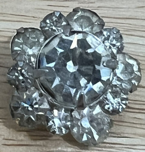 Vintage Cluster Flower Dome Clear Rhinestone Brooch Pin | eBay