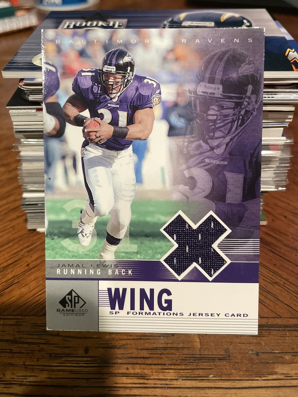 JAMAL LEWIS 2003 SP GAME USED WING FORMATIONS RAVENS GAME WORN JERSEY 1383 | eBay