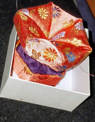 NOS - Japanese Silk Origami Folded Keepsake Box Red | eBay