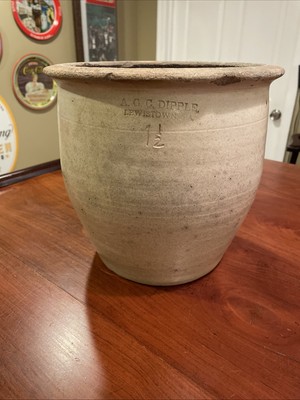 A.G.C. Dipple Pottery Stoneware Crock Lewistown Pennsylvania 1.5 Gallon ...