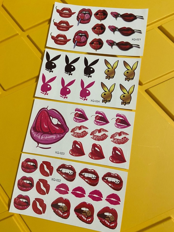 Set of 4 Sheets Sexy Naughty Temporary Tattoo Stickers Adult Body Art ...