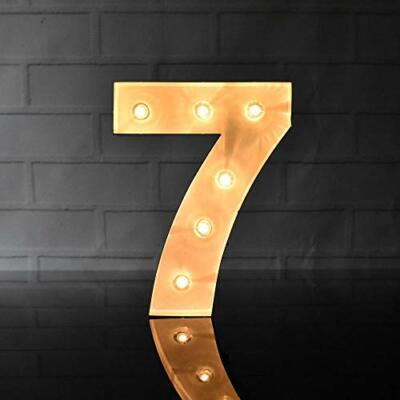 Fantado Marquee Light Number '7' LED Metal Sign (8 Inch, Battery ...