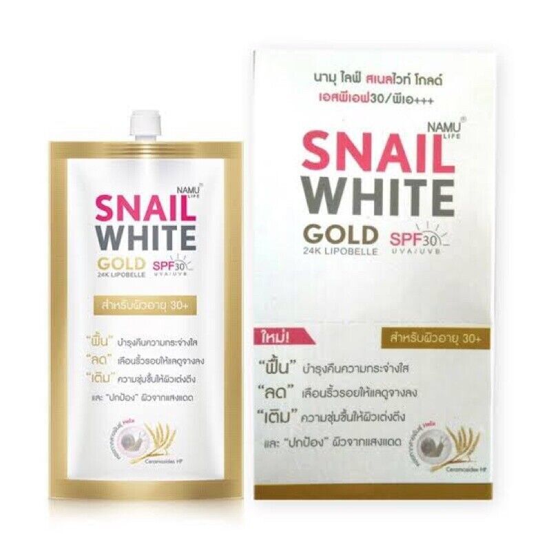 Snail White Gold Cream UVA/UVB SPF30 24K Pure Lipobelle Collagen Firm ...