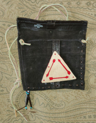 Leather Medicine Pouch VIGIL TRIANGLE Handmade OA Mtn Man Pow Wow MP237 ...