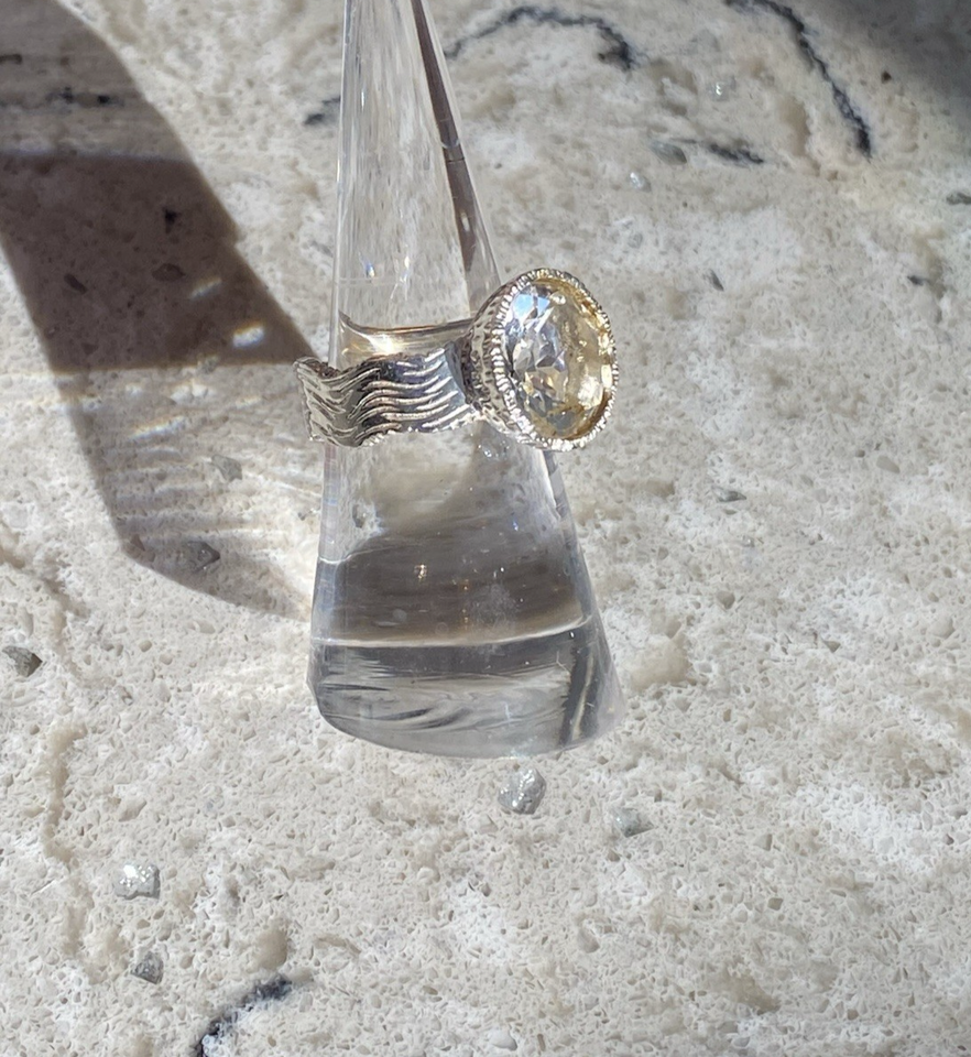 Deb Guyot Sterling Silver Herkimer "Diamond" Quartz 5.45ct Solitaire ...