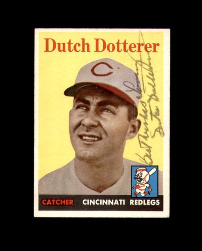 Dutch Dotterer Signed 1958 Topps Cincinnati Reds Original Autograph | eBay