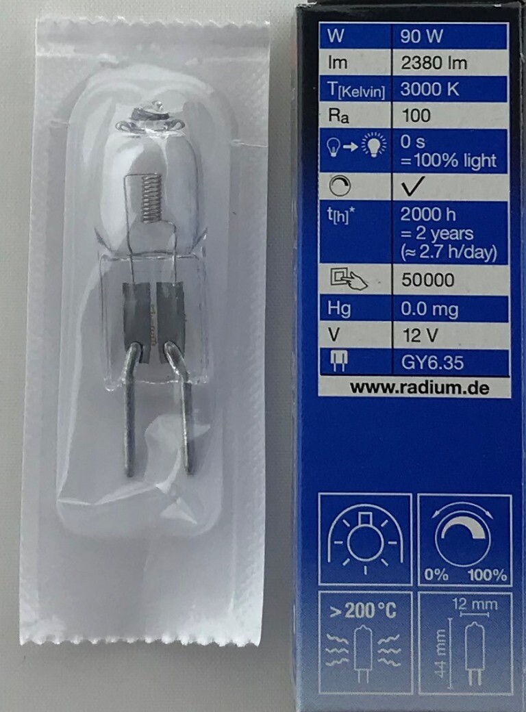 PACKS OF Radium M180 12V 90W 90 Watt Capsule GY6.35 bulb Halogen | eBay UK