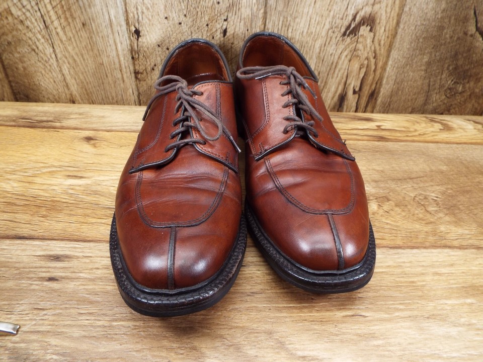 Allen Edmonds Ashton Derby BROWN Leather Split Toe Shoe-11 D | eBay