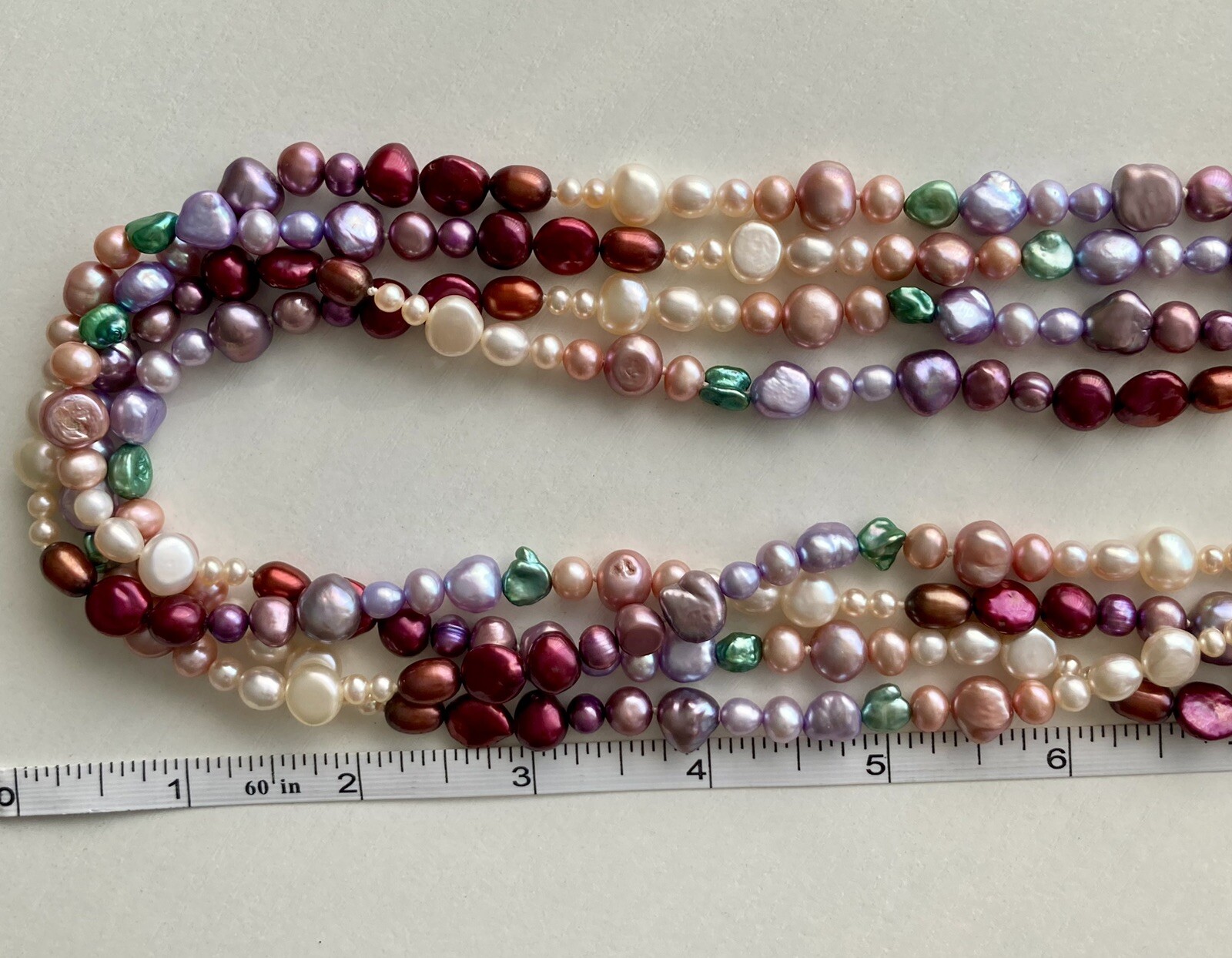 LUCORAL Co Pearl Necklace Strand 100 inch RARE Multi Color 158g Great ...
