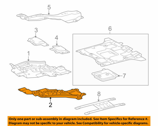 51409-60050 Toyota Cover sub-assy, engine under, lh 5140960050, New ...