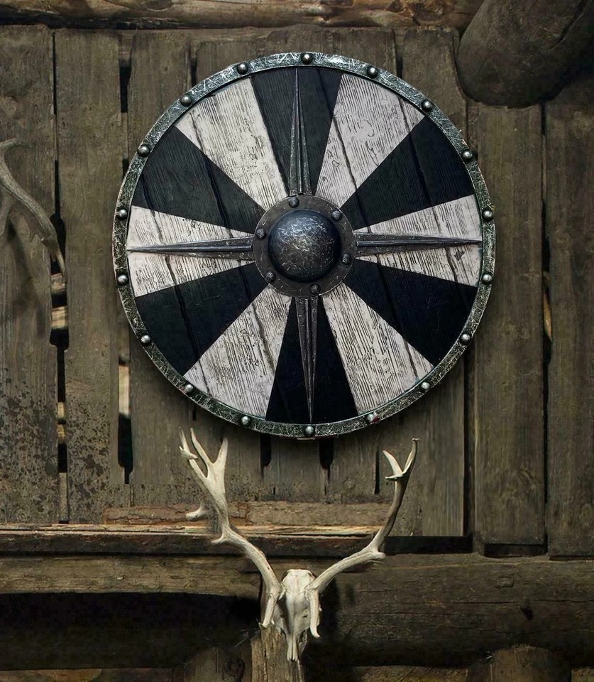 Viking Shield Wooden Round shield Armor 24'' Shield | eBay